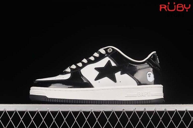Giày A Bathing Ape Bape Sta Black White đen trắng bóng rep 1:1 | Ruby Store