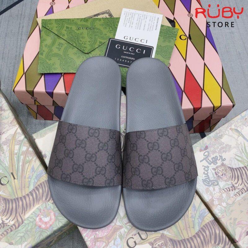 Dép Gucci GG Supreme Slides đen rep 1:1 chuẩn êm | Ruby Store