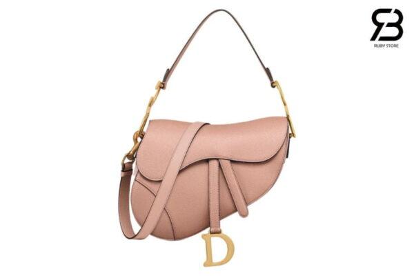 Túi Dior Saddle Blush Pink Grain Calfskin Màu Hồng Siêu Cấp