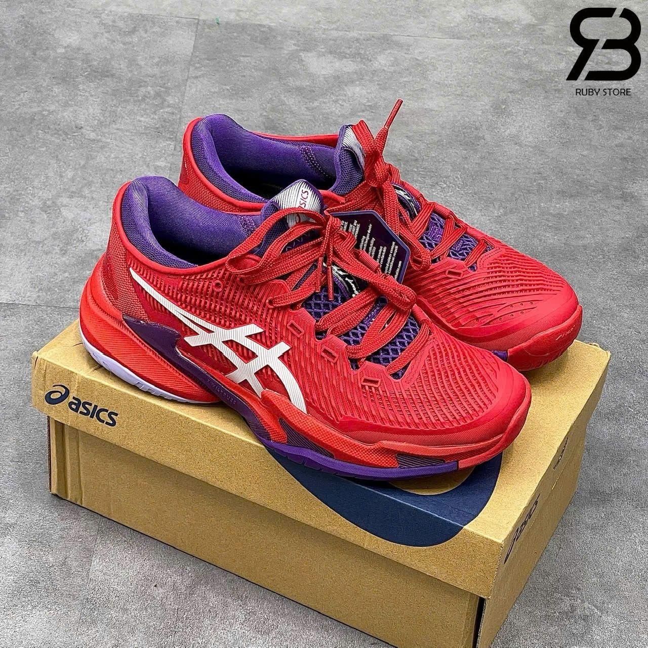 Giày Asics Court FF 3 Novak Classic Red White Purple Trắng Đỏ