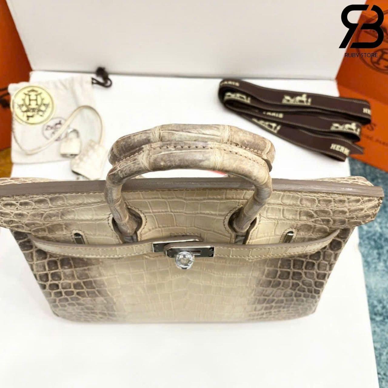 Túi Hermes Birkin 25 Himalaya Crocodile Cá Sấu Bạch Tạng