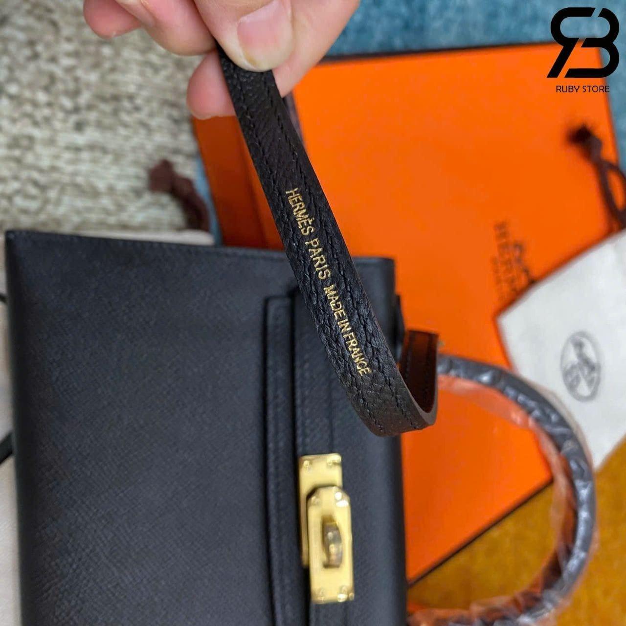 Túi Hermes Kelly Mini II 20 Noir Black Epsom GHW Màu Đen