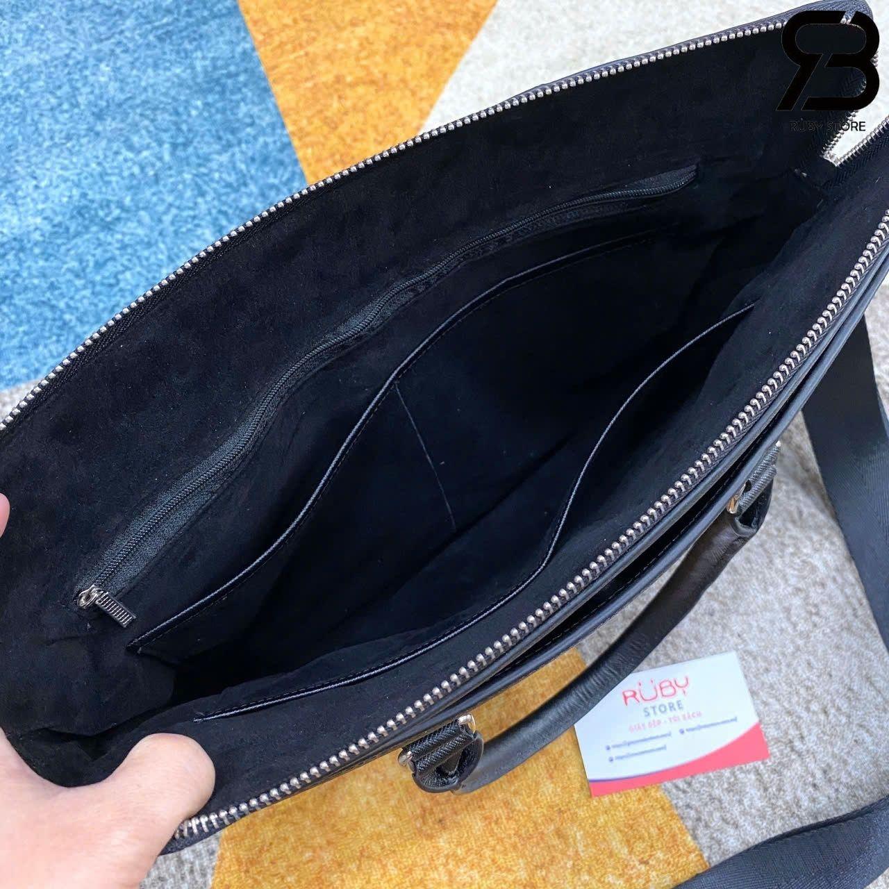 Cặp Xách Tay RUBY Business Bag Black Saffiano Leather Đen
