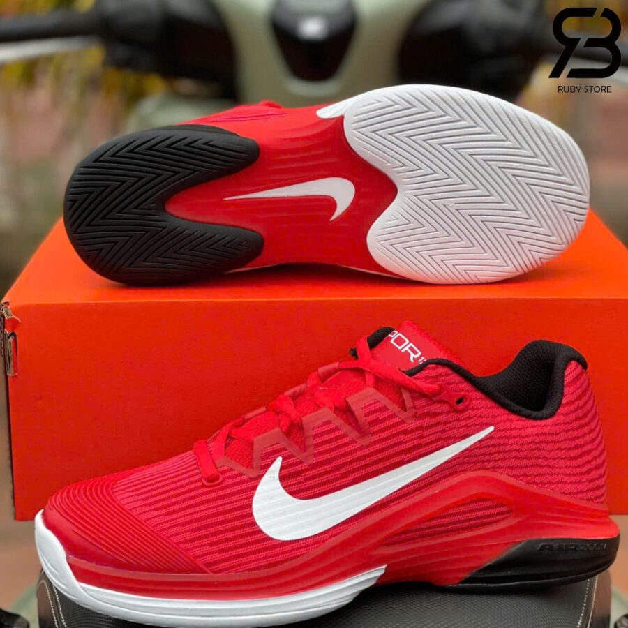 Giày Nike Court Air Zoom Vapor 12 HC University Red Black Gym Red White