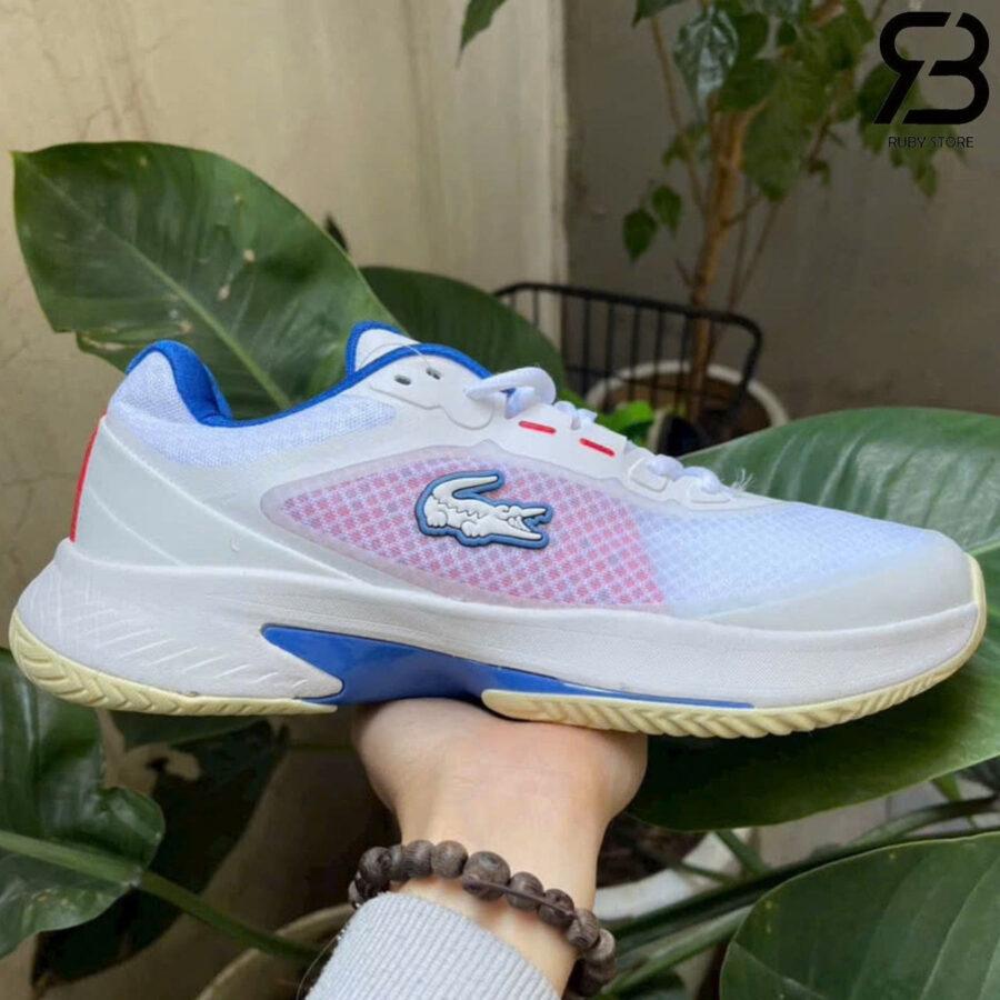 Giày Lacoste Tech Point Tennis White Blue Trắng Xanh Dương